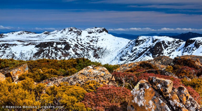 Snowy Florentine Peak from The Rodway Range (Mt. Field National Park ...